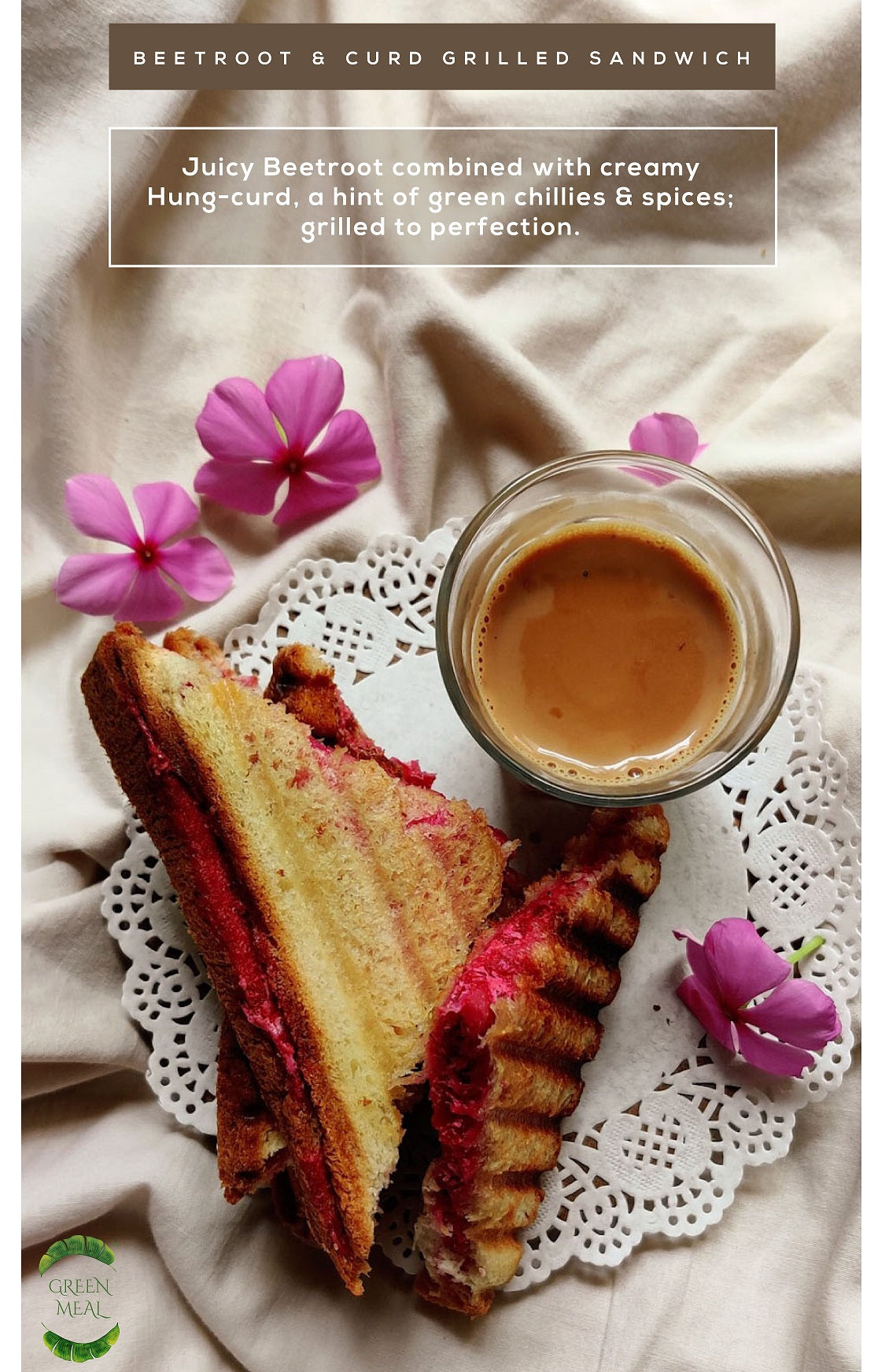 Beetroot & Curd Grilled Sandwich – Greenmeal